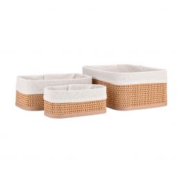 Estia Καλάθια Οργάνωσης Bamboo Essentials Σετ 3 Τμχ Natural