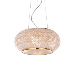 IDEAL LUX 6ΦΩΤΟ ΦΩΤΙΣΤΙΚΟ ΟΡΟΦΗΣ ΜΕ ΚΡΥΣΤΑΛΛΑ ΧΡΥΣΟ Ø45 PASHA SP6 082172