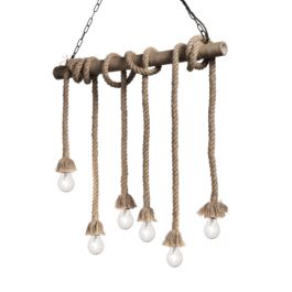 IDEAL LUX 6ΦΩΤΟ ΦΩΤΙΣΤΙΚΟ ΟΡΟΦΗΣ ΡΑΓΑ ΣΧΟΙΝΙ NATURAL CANAPA SP6 134826